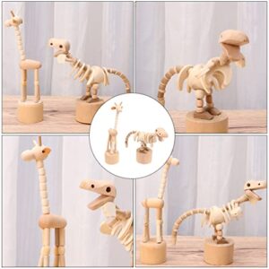 Wood Painting Crafts, Unfinished Wood Cutouts Animals, Wooden Paint Crafts for Painting Wooden Ornaments DIY Crafts Art Project for Home Decoration, Dinosaur, Giraffe Shap