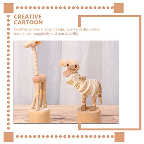 Wood Painting Crafts, Unfinished Wood Cutouts Animals, Wooden Paint Crafts for Painting Wooden Ornaments DIY Crafts Art Project for Home Decoration, Dinosaur, Giraffe Shap