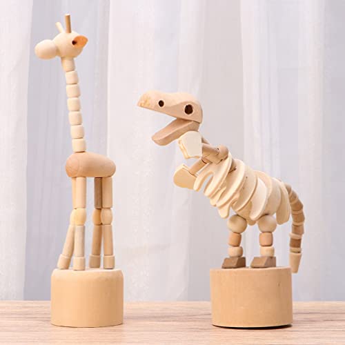 Wood Painting Crafts, Unfinished Wood Cutouts Animals, Wooden Paint Crafts for Painting Wooden Ornaments DIY Crafts Art Project for Home Decoration, Dinosaur, Giraffe Shap