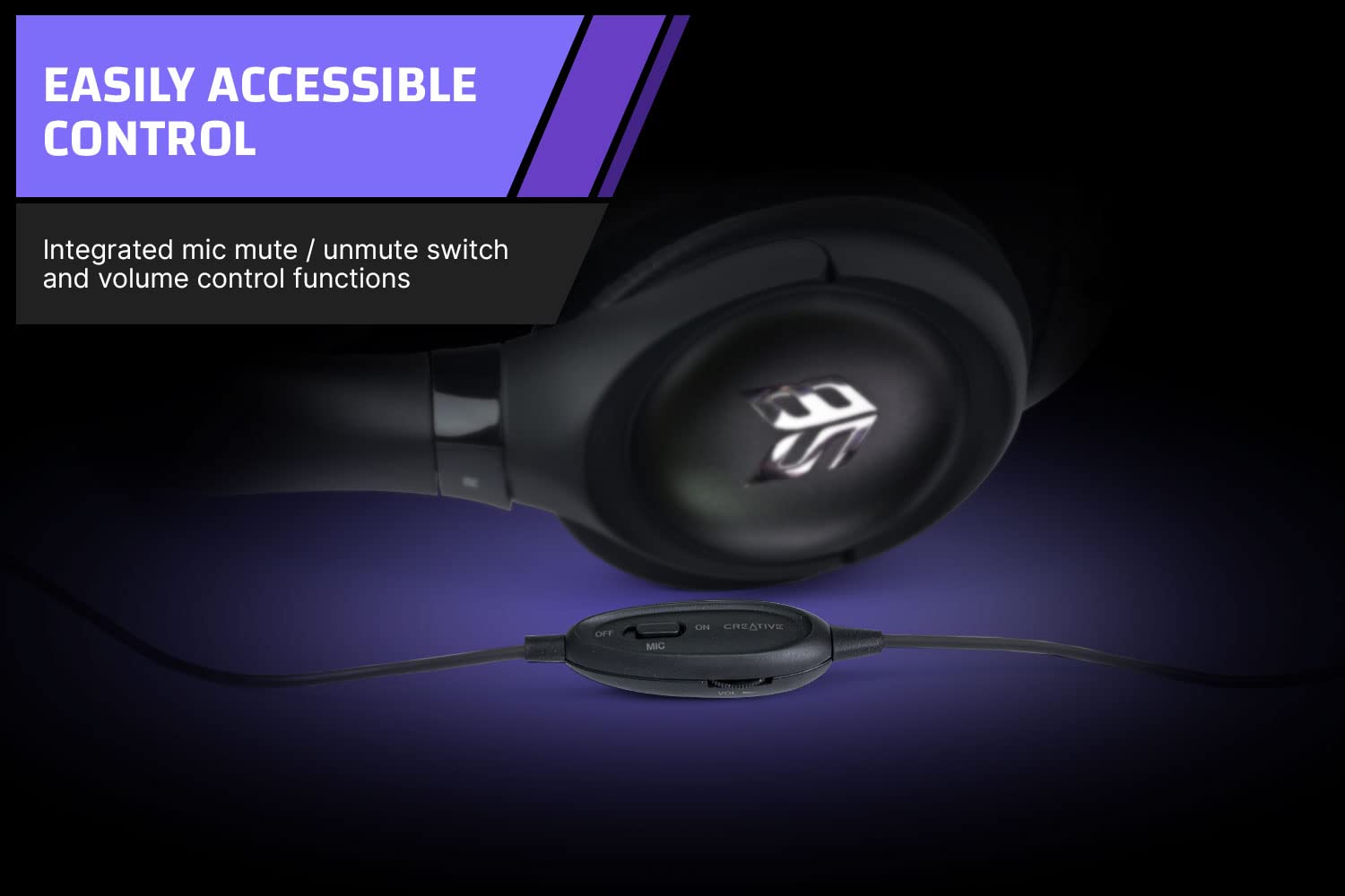 Sound Blaster Blaze V2 Over-Ear Gaming Headset with Detachable Noise-Cancelling Microphone, Volume and Mic Mute Control for PC/Mac/Consoles