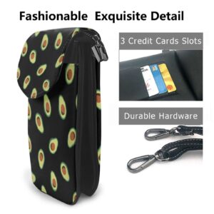 Crossbody Bag Cell Phone Purse Avocado Repeating Pattern Wallet Travel Passport Bag Crossbody for Women Girls Ladies Dat