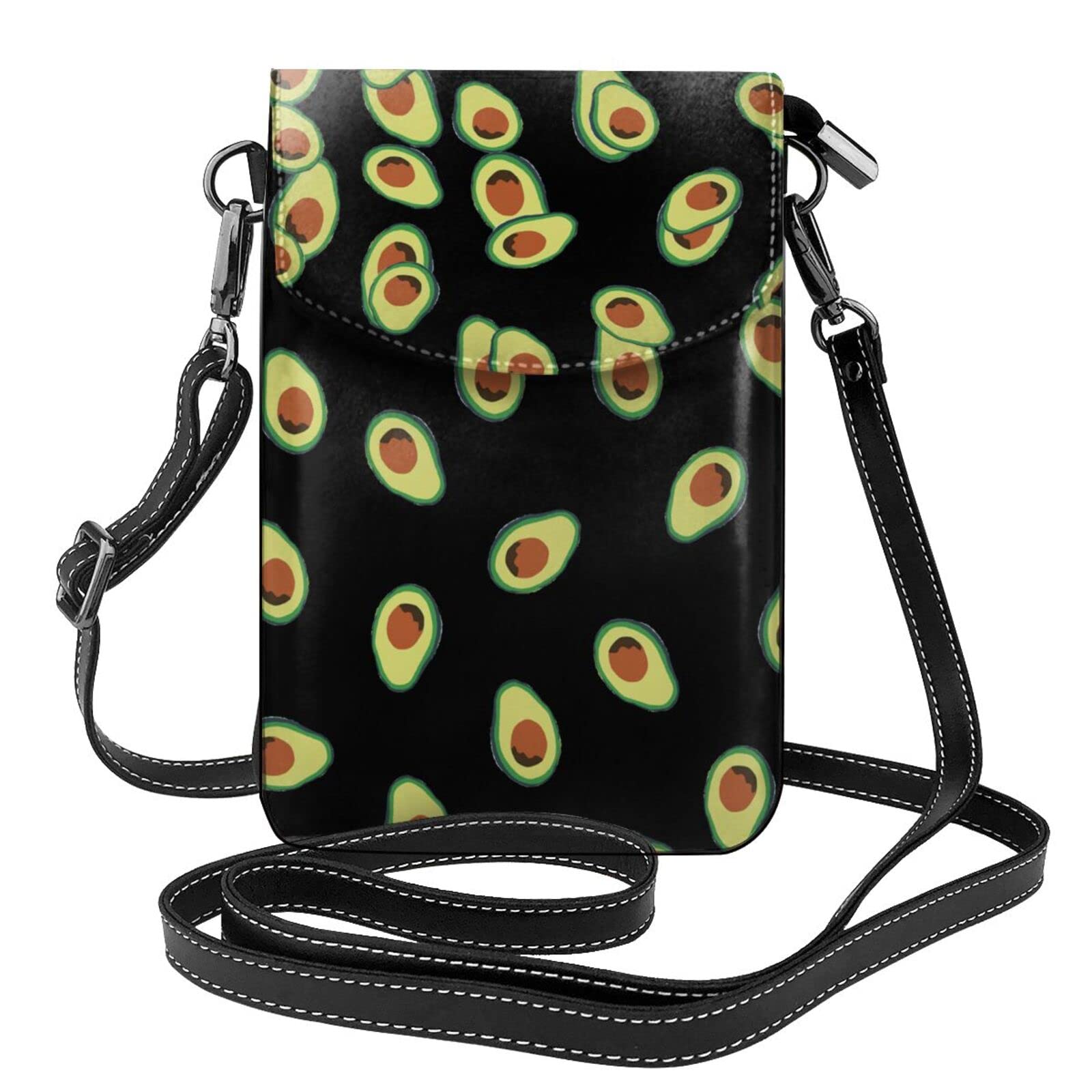 Crossbody Bag Cell Phone Purse Avocado Repeating Pattern Wallet Travel Passport Bag Crossbody for Women Girls Ladies Dat