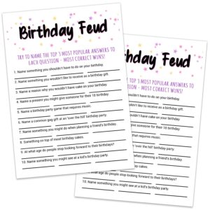 adult birthday party game, birthday feud birthday game cards, adult birthday party game, fun novelty cards for birthday, birthday party supplies game idea, 5 * 7 inches