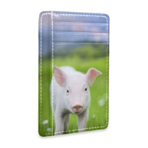 otvee young pig spring grass meadow slim minimalist wallet small card wallets pu leather front pocket wallets