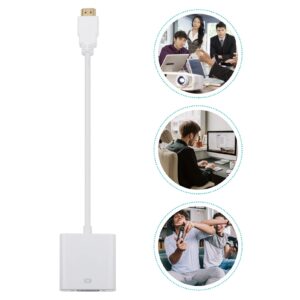 Milisten 2pcs vga cable portable Adapter Home Converter Video Cable Convert Cable Adapter Cable Multi Function Adapter VGA Converter 1080p Office Supplies abs white Multifunction