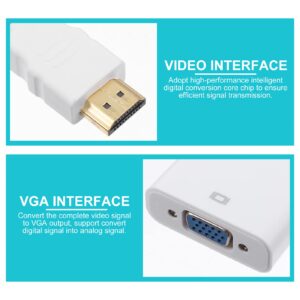 Milisten 2pcs vga cable portable Adapter Home Converter Video Cable Convert Cable Adapter Cable Multi Function Adapter VGA Converter 1080p Office Supplies abs white Multifunction