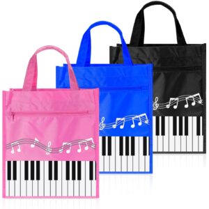 cunno 3 pcs piano keys handbag small piano music bag reusable tote bag shoulder shopping bag book bag tote for piano music teacher gifts