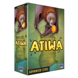 atiwa board game | fruit bat farming game | worker placement strategy game | resource management game for kids and adults | ages 12+ | 1-4 players | avg. playtime 90 minutes | made by lookout games