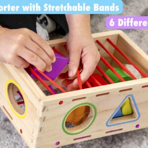 Pidoko Kids Montessori Toys for 1 Year Old - Wooden Object Permanence Box - Shape Sorter Toys for Toddlers 1-3 | Sensory, Learning & Developmental Baby Toys 12-18 Months - 1st Birthday Gifts Boy Girl