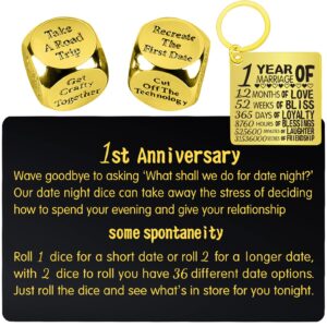 1st anniversary dice,1st wedding anniversary dice for couples,1 years anniversary date night dice gift,1 years anniversary for her,1st anniversary for husband