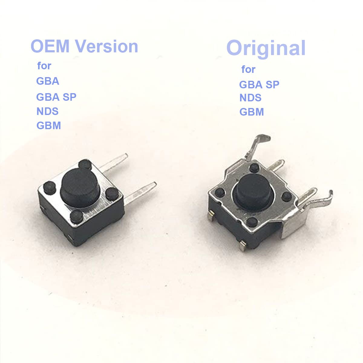 10pcs Replacement Shoulder Trigger L R Button Switch for GBA SP/GBA/NDS/GBM Micro Switch Buttons (for GBA)