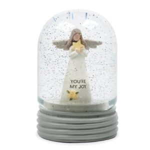 blossom bucket graceful sentiments - dome shaped snowglobe - you're my joy, 5-inch height, 3.25-inch diameter, white, glass, tabletop, home decor