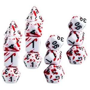 hanabass red table runner 2sets- splatter games vampire dragons die rpg club board theme game role for dices irregular multi- sided of dice favor polyhedral halloween and supplies red cube rpg dice