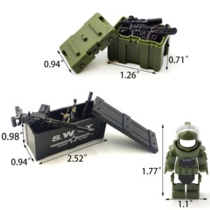 ZHX Weapon Pack Military Accessories Building Block Toys Include NVD Helmet Body Armor E.O.D Suit Camouflage Gun for Army Equipment Gear Sets Compatible with Mini Figure of Major Brand