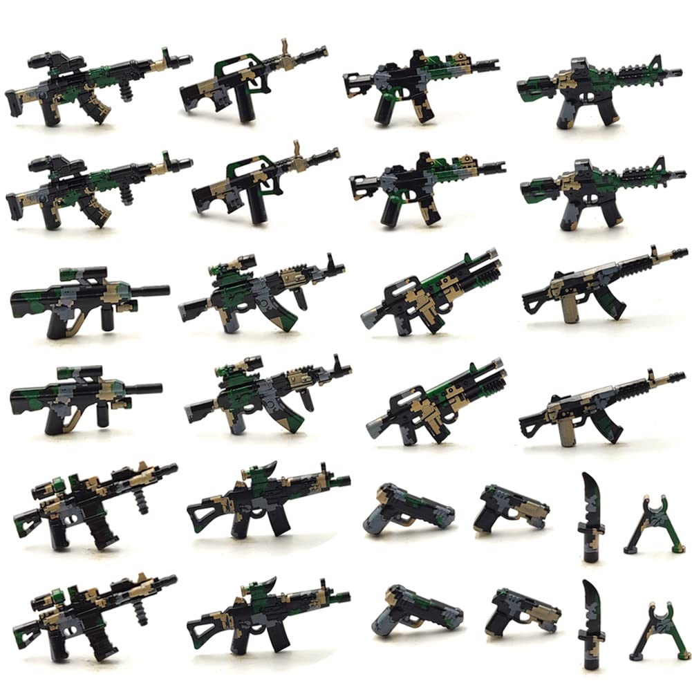 ZHX Weapon Pack Military Accessories Building Block Toys Include NVD Helmet Body Armor E.O.D Suit Camouflage Gun for Army Equipment Gear Sets Compatible with Mini Figure of Major Brand