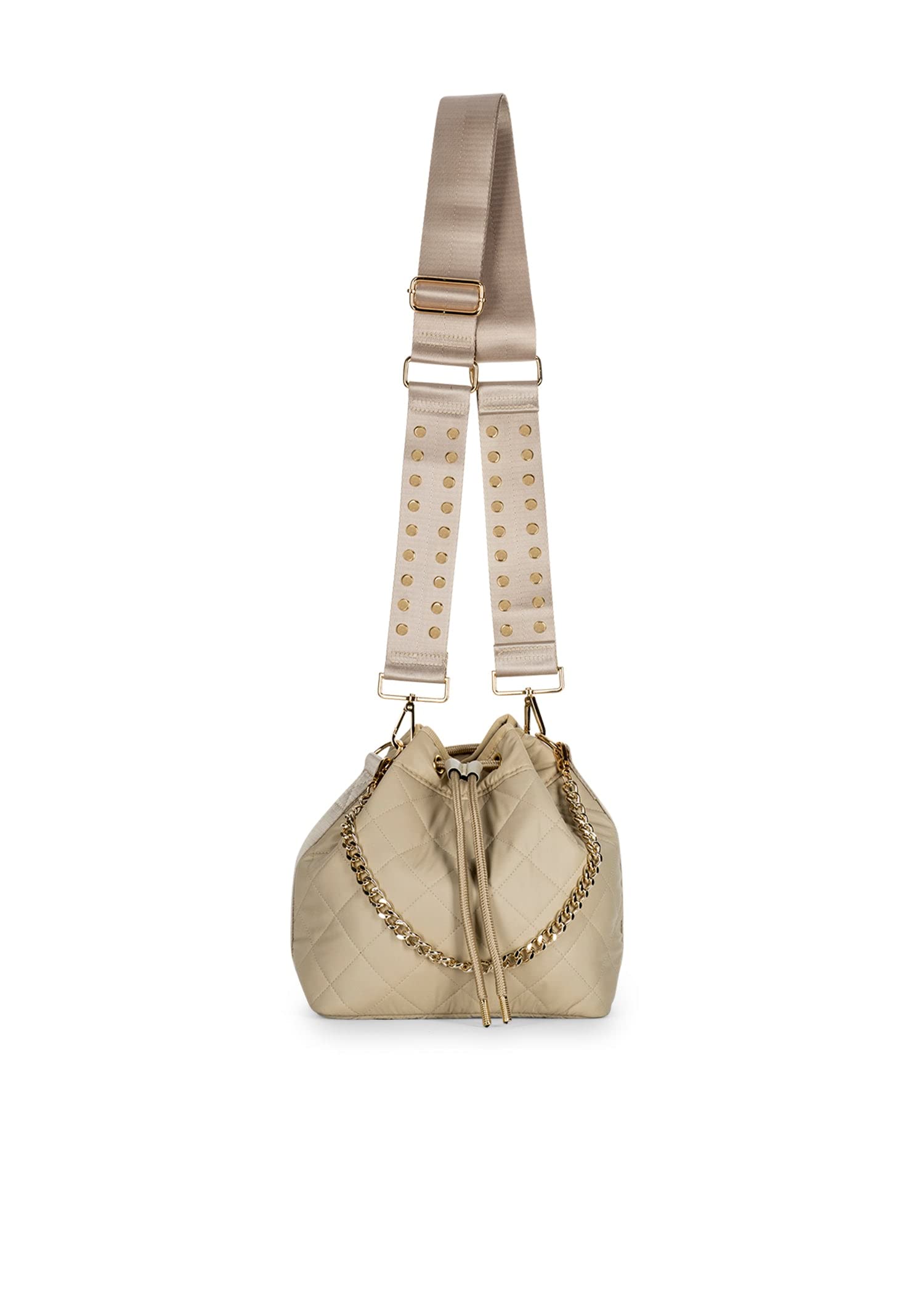 Haute Shore - Lindsey Buff Puffer Bucket Bag Beige Camo W/Orange & Peach Stripe