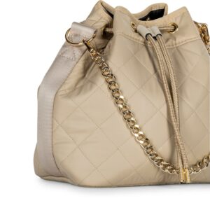 Haute Shore - Lindsey Buff Puffer Bucket Bag Beige Camo W/Orange & Peach Stripe