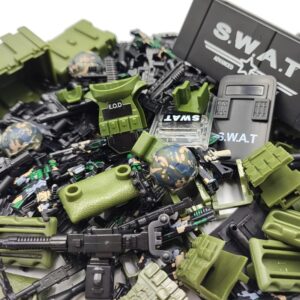 ZHX Weapon Pack Military Accessories Building Block Toys Include NVD Helmet Body Armor E.O.D Suit Camouflage Gun for Army Equipment Gear Sets Compatible with Mini Figure of Major Brand