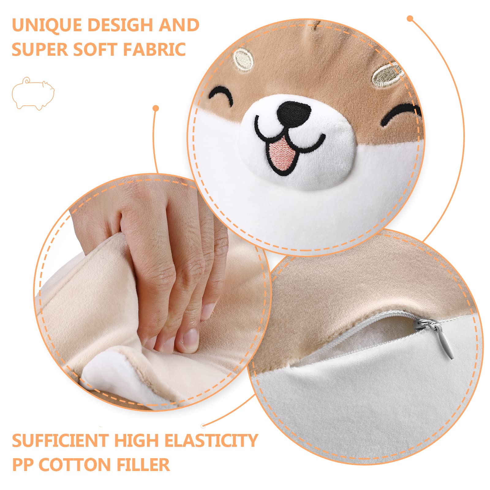 Auspicious beginning 19.6" Shiba Inu Plush Toy Anime Corgi Kawaii Smiling Plush Dog Soft Pillow, Big Stuffed Animals Plush Toy Christmas Birthday Gifts