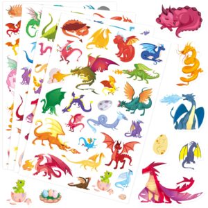 dragon stickers 530 counts cute cartoon dragon adhesive sticker for water bottles art toys crafts kids boys toddlers invitations envelopes party gifts bags decor