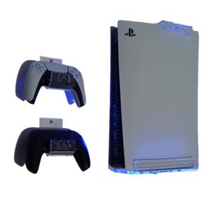 wall mount for ps5 playstation 5 with multicolor led lighting kit + 2 control mount (ps5 digital edition)