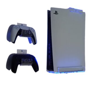 WALL MOUNT FOR PS5 PLAYSTATION 5 WITH MULTICOLOR LED LIGHTING KIT + 2 CONTROL MOUNT (PS5 Digital Edition)