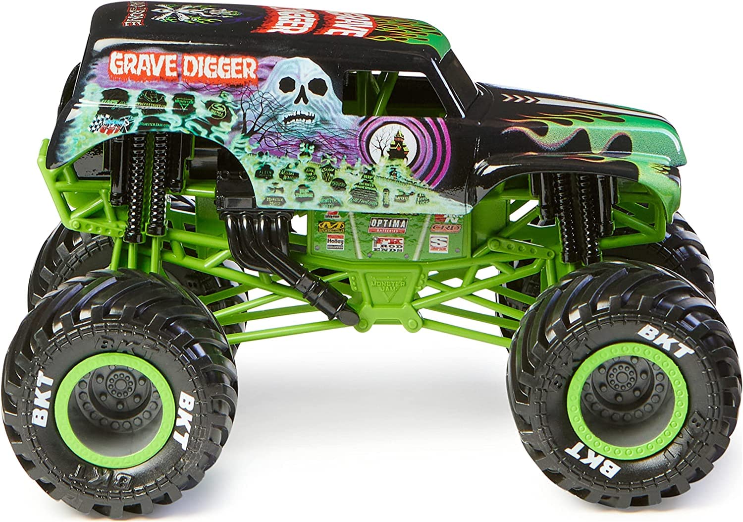 Monster Jam, Official Grave Digger and Monster Jam Official Megalodon Monster Truck, Collector Die-Cast Vehicle, 1:24 Scale, Bundle