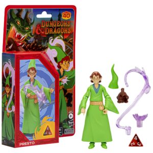 Dungeons & Dragons Cartoon Classics 6-Inch-Scale Presto Action Figure, D&D 80s Cartoon, Includes d4 from Exclusive D&D Dice Set