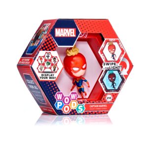 wow! stuff pods marvel avengers collection - captain marvel | superhero toys light-up bobble-head figure | official marvel collectable toys & gifts | number 210 in series, multicolor, 4 inches