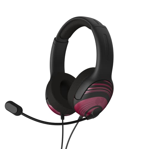 PDP Gaming AIRLITE Xbox Headset with Mic, Licensed Microsoft Xbox Accessories - Series X|S, Xbox One, PC/Windows 10/11, Lightweight, Stereo Headphones, Wired Power, Noise-Cancelling mic - Ruby Swirl