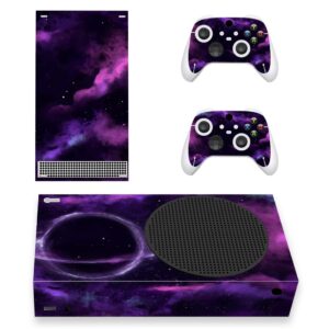 playvital purple deep space custom vinyl skins for xbox core wireless controller, wrap decal cover stickers for xbox series s console controller