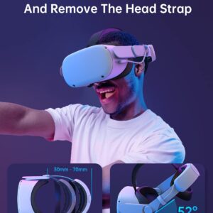 ToyBag Head Strap with 6000mAh Battery Compatible with Oculus Quest 2, Adjustable Elite Head Strap for Enhanced Support and Extending Game time in VR