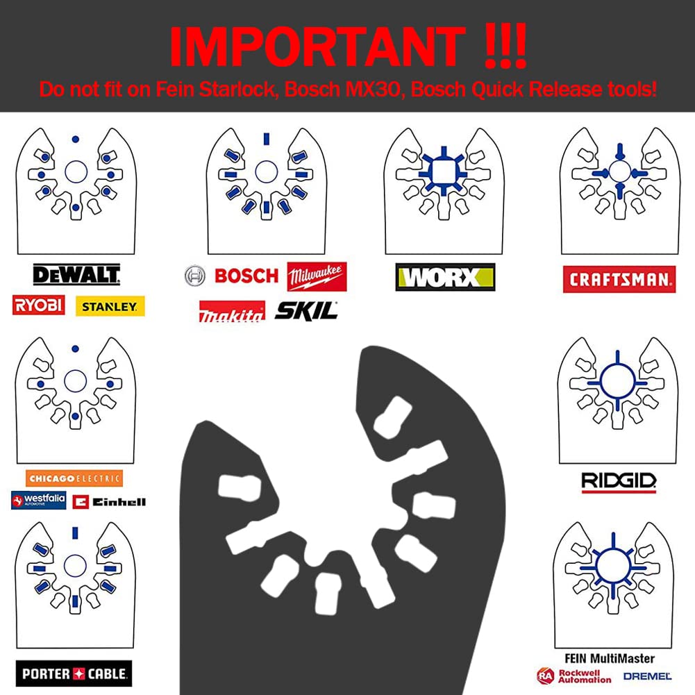 5 Pack Drywall Blade for Oscillating Tool, Oscillating Tool Drywall Jab Saw Blade Fit Fein Multimaster Porter Cable Bosch Ryobi Dewalt Milwaukee Rockwell Oscillating Tool Blades