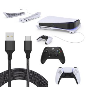 meneea 16.4ft charger charging cable & horizontal stand with 4-port usb hub for ps5 console