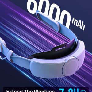 ToyBag Head Strap with 6000mAh Battery Compatible with Oculus Quest 2, Adjustable Elite Head Strap for Enhanced Support and Extending Game time in VR