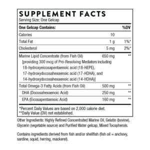 THORNE Pro-Resolving Mediators - Combines Pre-Resolving Mediators with EPA and DHA - Supports a Balanced Inflammatory Response and Healthy Brain Structure - 60 gelcaps