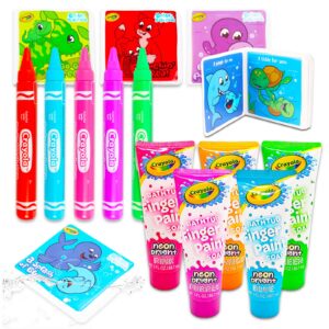 crayola bath super set - bundle with 5 crayola bath paint soap tubes, 5 body wash bath pens, and 4 crayola bath books (14 pc set) | bath books for toddlers 1-3