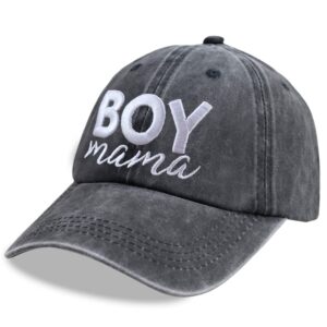 Boy Mama Hat for Women, Cool Mom Hats Gifts for Mother’s Day Birthday, Adjustable 3 D Embroidered Wash Cotton Baseball Cap for New Mom Gift Mommy