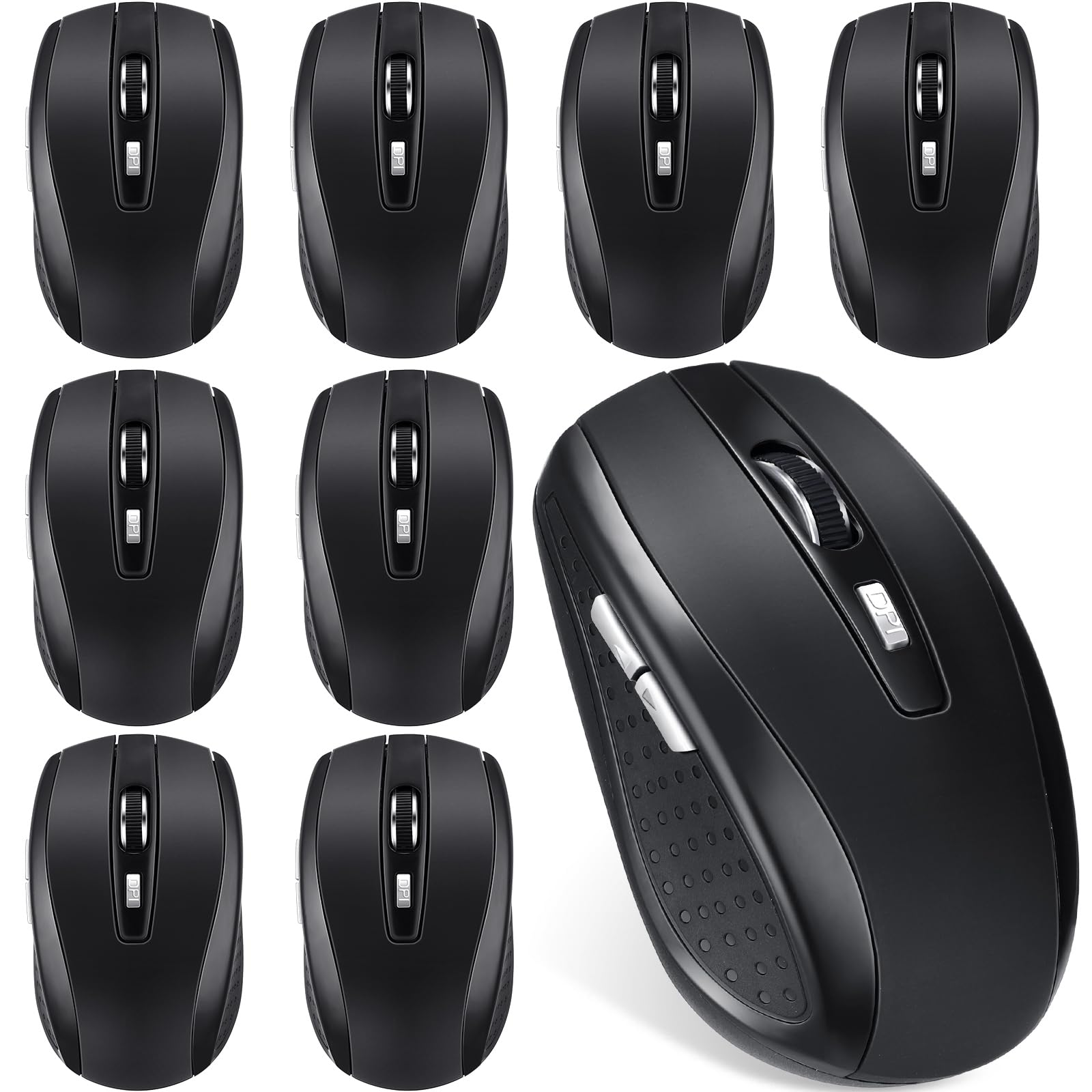 Macarrie 12 Pack Wireless Mouse for Laptop 1200dpi Wireless Computer Mouse with 6 Buttons Wireless Mouse Bulk Included Wireless USB Receiver Compatible Wireless Mouse for Windows, Pc, Computer