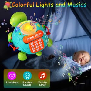 Bilingual Musical Turtle Baby Toys 6 to 12 Months, Development Toy for 6 7 8 9 Month Old Boy Girl, 8-in-1 Educational Crawling Infant Toy w/Light Music, Christmas Easter Gift for 3 4 5 6-12 18 Month