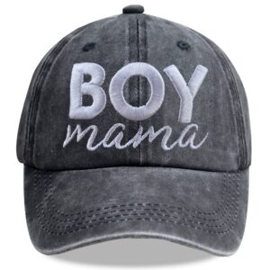 boy mama hat for women, cool mom hats gifts for mother’s day birthday, adjustable 3 d embroidered wash cotton baseball cap for new mom gift mommy