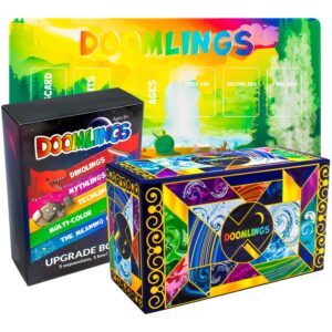 doomlings deluxe bundle - fun family card game for adults, teens & kids, ages 10+, includes playmat, 5 expansions & 3 mystery holofoils…