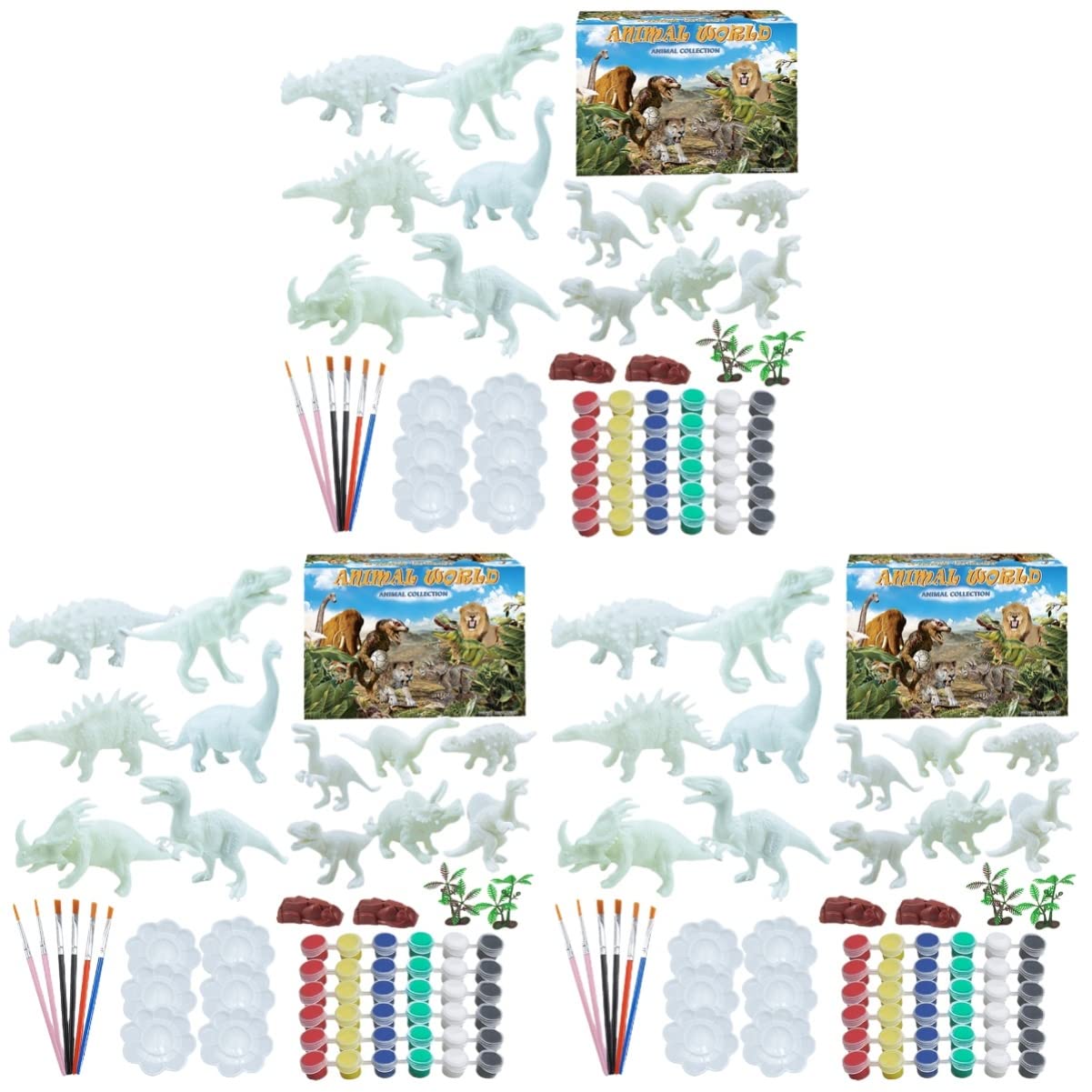 SEWACC 192 Pcs DIY Painted Animals Children Painting Supplies Kids Painting Supplies Children Painting Toy Painting Kit for Children Toys Hand Painting Graffiti Plastic White