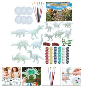 SEWACC 192 Pcs DIY Painted Animals Children Painting Supplies Kids Painting Supplies Children Painting Toy Painting Kit for Children Toys Hand Painting Graffiti Plastic White