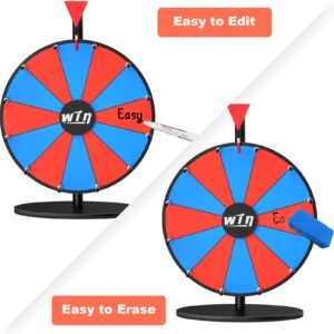 KOOV Prize Wheel, 12" Spinning Wheel for Prizes Tabletop or Wall Mounted, 12 Slots Color Spinner Wheel, Spinning Wheels Dry Erase for Roulette Wheel Carnival Games Tradeshow