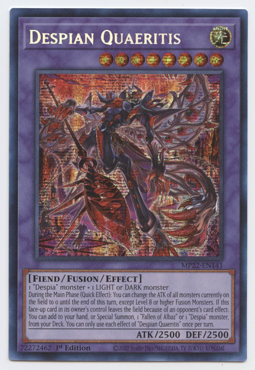 YU-GI-OH! Despian Quaeritis - MP22-EN141 - Prismatic Secret Rare - 1st Edition