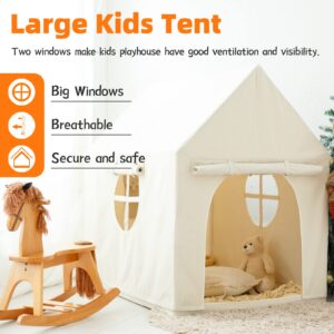 Canvas Kids Play Tent Indoor Toddler Playhouse Playroom Inside Children Teepee Tents Playhouse for Girls Boys Toddler Play Tent Indoor & Outdoor