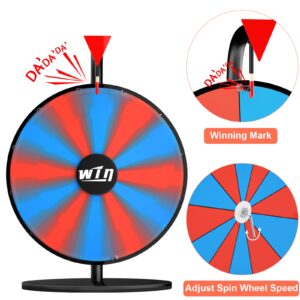 KOOV Prize Wheel, 12" Spinning Wheel for Prizes Tabletop or Wall Mounted, 12 Slots Color Spinner Wheel, Spinning Wheels Dry Erase for Roulette Wheel Carnival Games Tradeshow