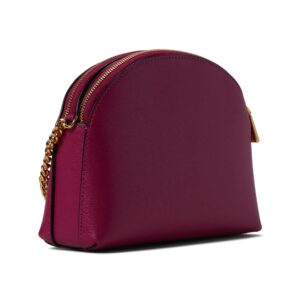 kate spade new york Morgan Saffiano Leather Double Zip Dome Crossbody Plum Liqueur One Size