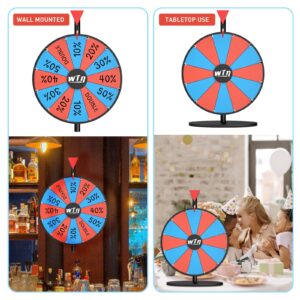 KOOV Prize Wheel, 12" Spinning Wheel for Prizes Tabletop or Wall Mounted, 12 Slots Color Spinner Wheel, Spinning Wheels Dry Erase for Roulette Wheel Carnival Games Tradeshow